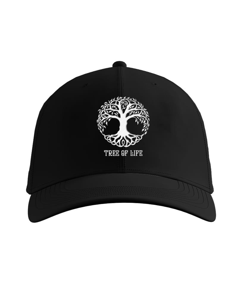 Black-White Tree of Life Viking Baseball Cap - wizardalliance.co.uk